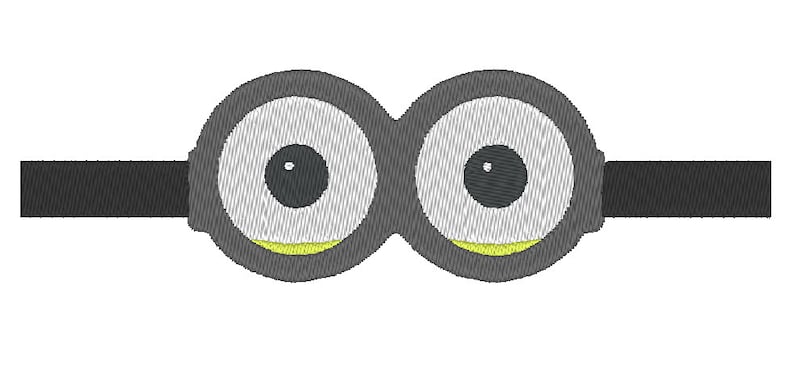 Minion Face With Goggles Embroidery Design. Large Hoop Sizes. 4 6 8 - Etsy