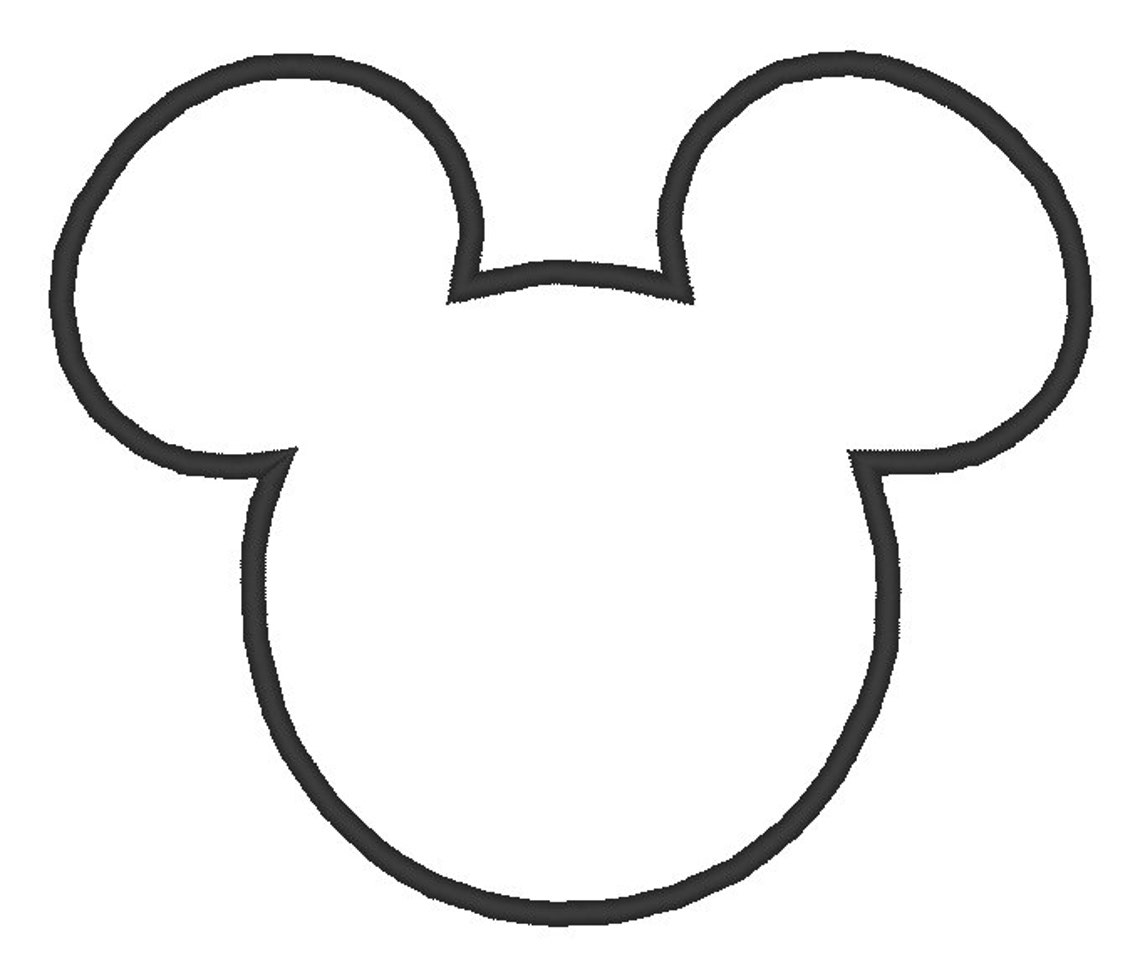 Mickey Mouse tête Design appliques de broderie. 5 tailles de hoop ...