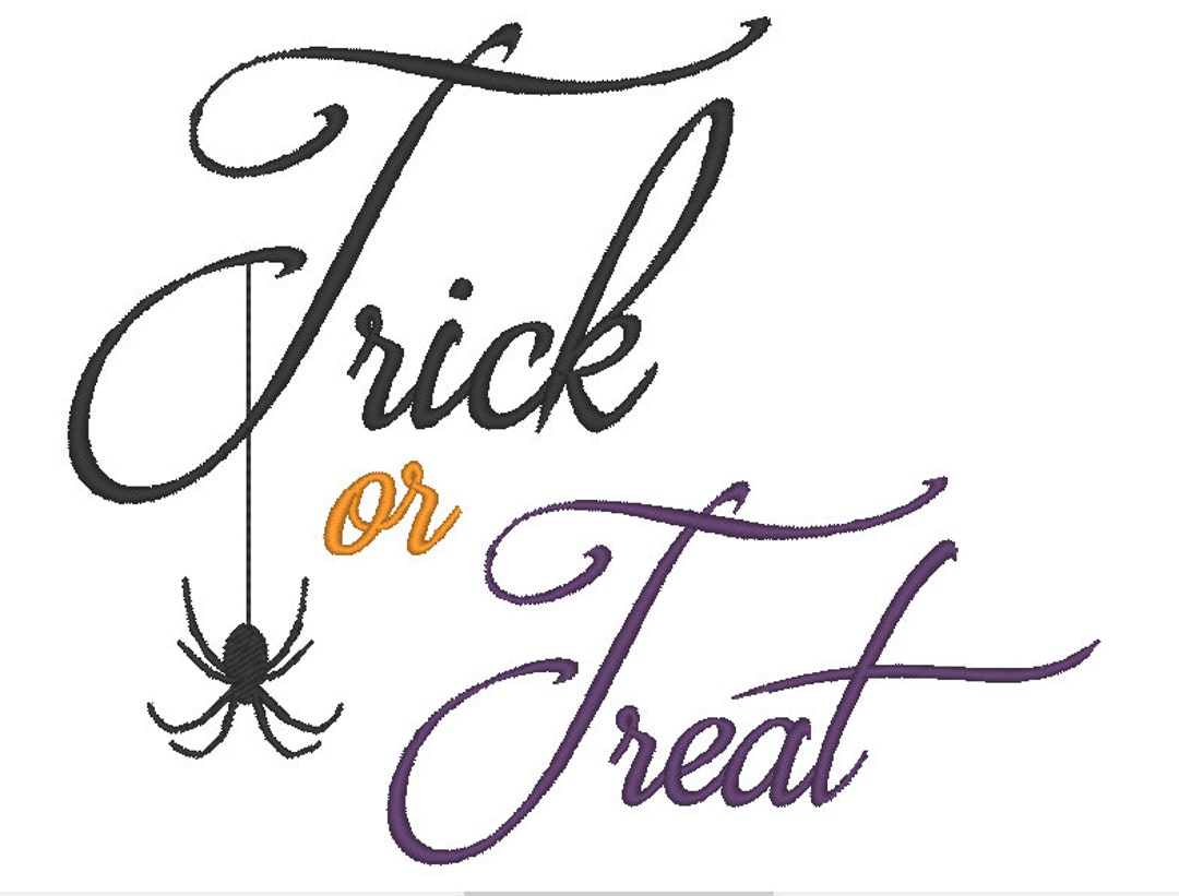 Fancy Trick or Treat Halloween Embroidery Design 5x7 - Etsy