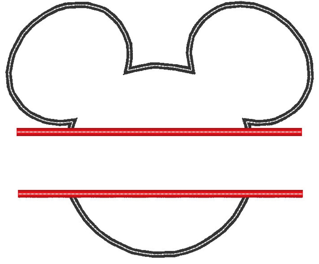 Split Mickey Mouse Applique Embroidery Design. 2 Large Sizes - Etsy