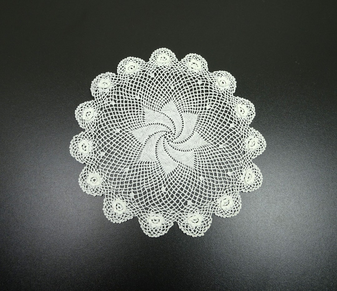 Decorative Doily Roses Around 19 Cm Doily White Handmade 5g - Etsy