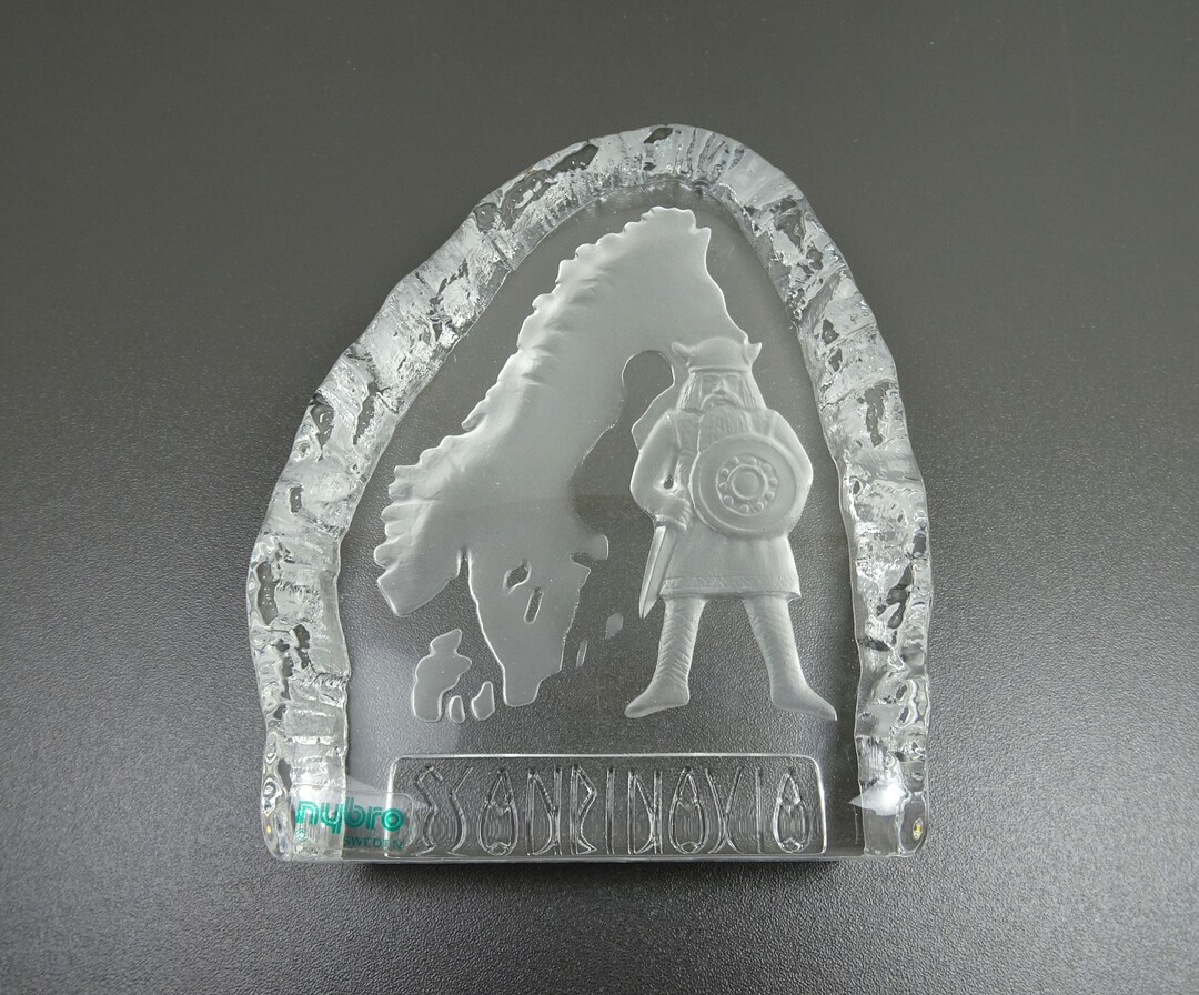 NYBRO Viking Crystal Glass Scandinavia Sweden Paperweight - Etsy