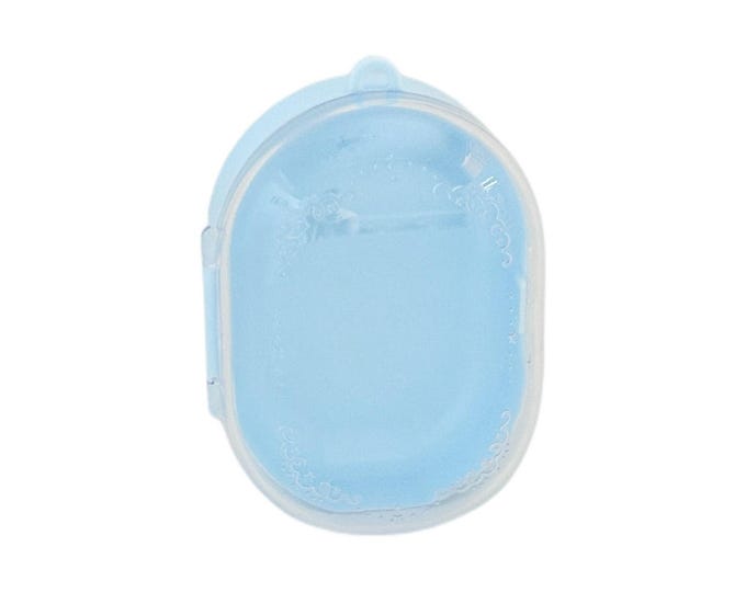 Clear Trinket Carrying Case Bag Hanger/carrier/display in Pastel Blue ...