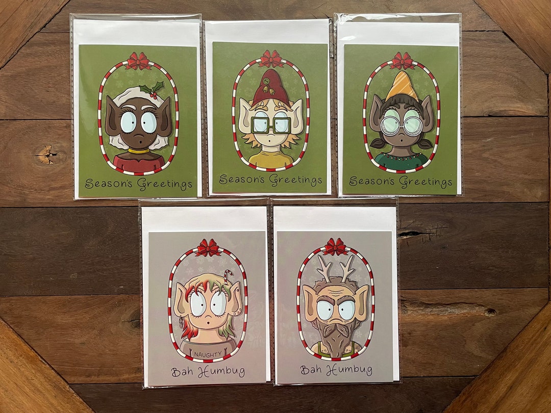 Santa's Workshop Christmas Cards Christmas Elves A6 Greeting Card ...