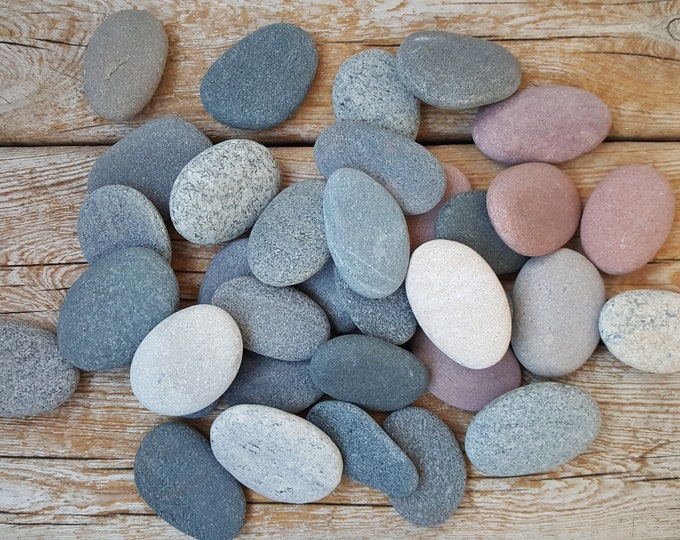 Oval Shaped Beach Rocks 35 Large Sea Stones Beach Stones - Etsy