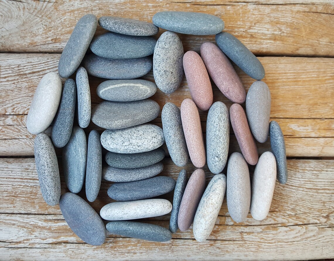 Oval Shaped Beach Rocks -35 Large Sea Stones- Beach Stones- Wedding ...