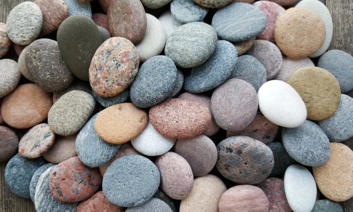 Round Sea Stones flat Stones 100 Pcs Medium Small Baltic - Etsy