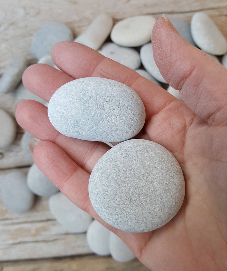 50 Medium Flatt Beach Rocks -flat Sea Stones -wedding Stones -wishing ...