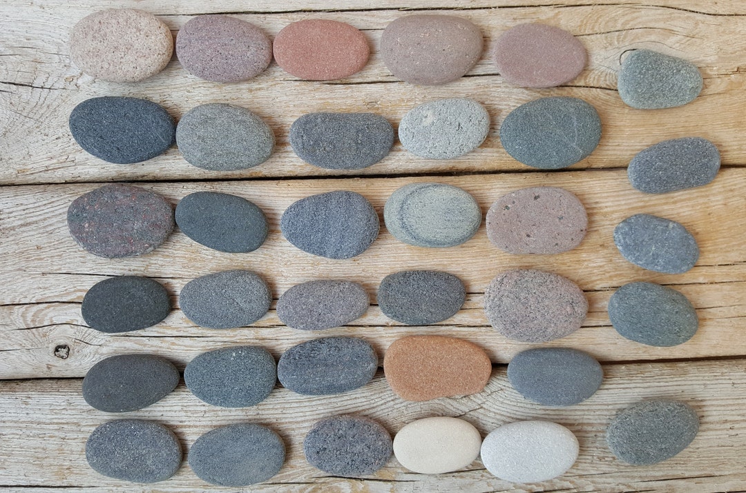 Oval Shaped Beach Rocks -30 Sea Stones- Beach Stones- Wedding Guest ...