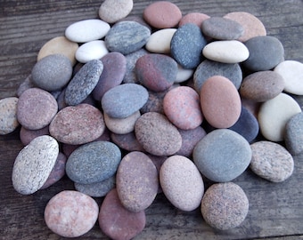 Round Sea Stones - Medium Flat Stones 50 Pcs - Medium Small Baltic ...