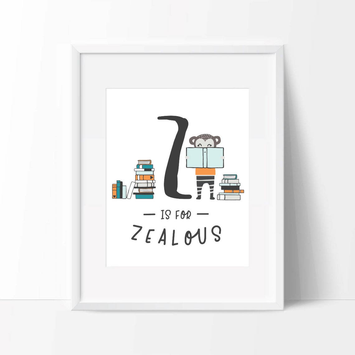 Z is for Zealous Nursery Print Alphabet Print Baby Shower | Etsy