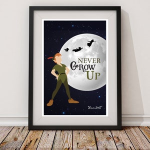 Disney's Peter Pan Poster/print - Minimalist Peter Wendy Neverland Fly ...