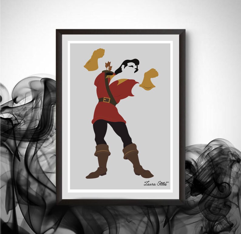 Disney Villain Gaston Poster/print Minimalist Gaston Beauty - Etsy