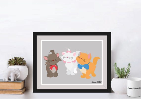 Disney Aristocat Kittens Poster/Print cats disney Marie | Etsy
