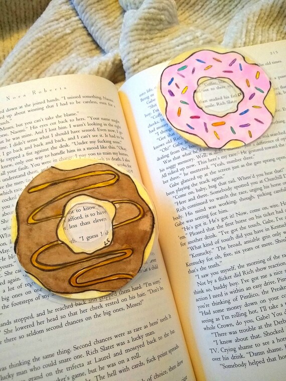 Donut Bookmark Watercolor Bookmark Handpainted Handmade | Etsy
