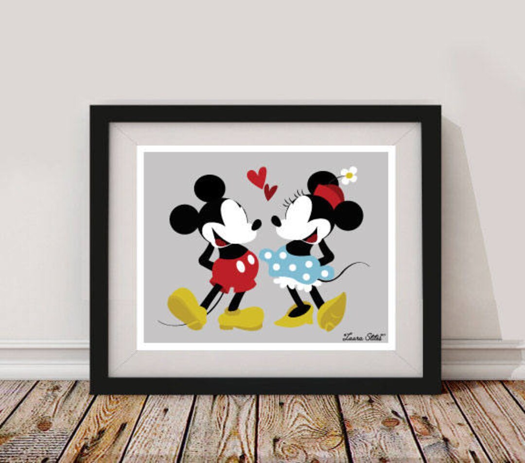 Disney's Retro Mickey and Minnie Poster/print Minimalist - Etsy
