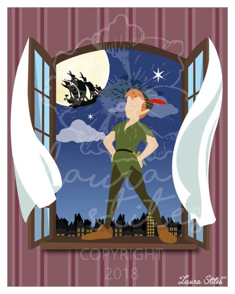 Disney's Peter Pan Window Poster/Print minimalist peter | Etsy