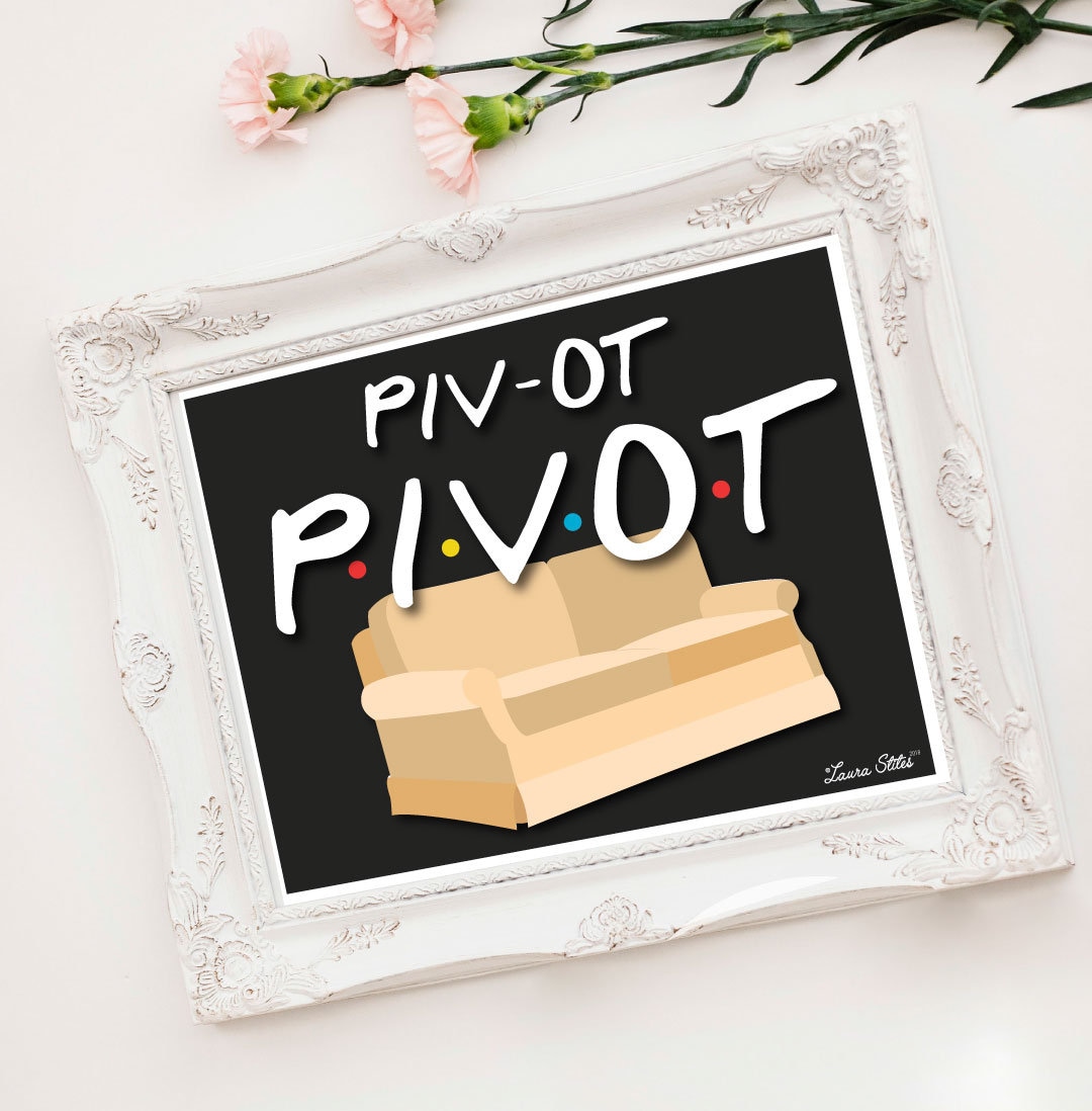 Friends, Pivot Poster/print Minimalist Tv Friends Rachel Ross Monica ...