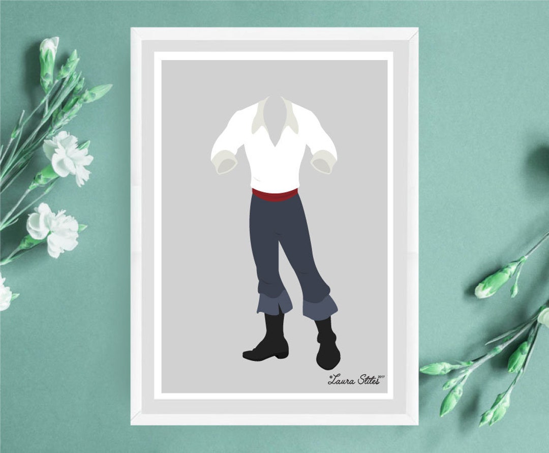 Disney's Prince Eric Poster/print - Minimalist Prince Eric Mermaid Sea ...