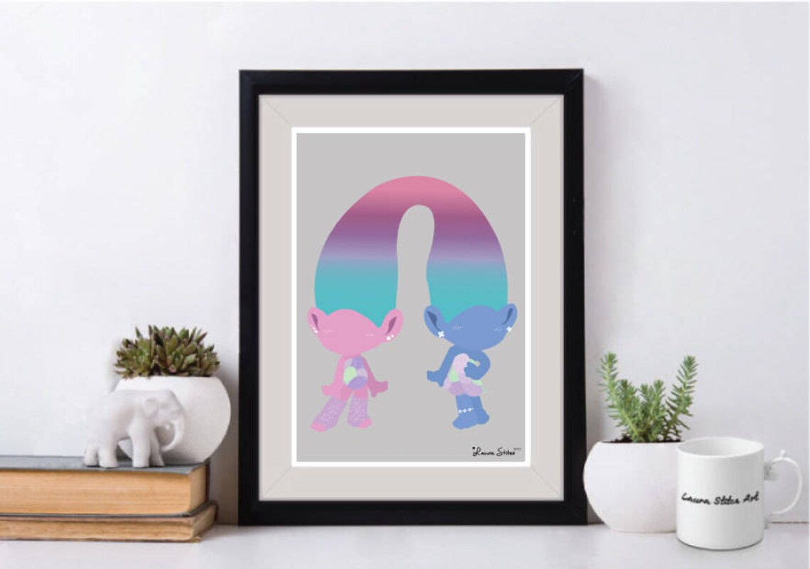 Trolls Satin and Chenille Poster Print Trolls Satin Chenille | Etsy