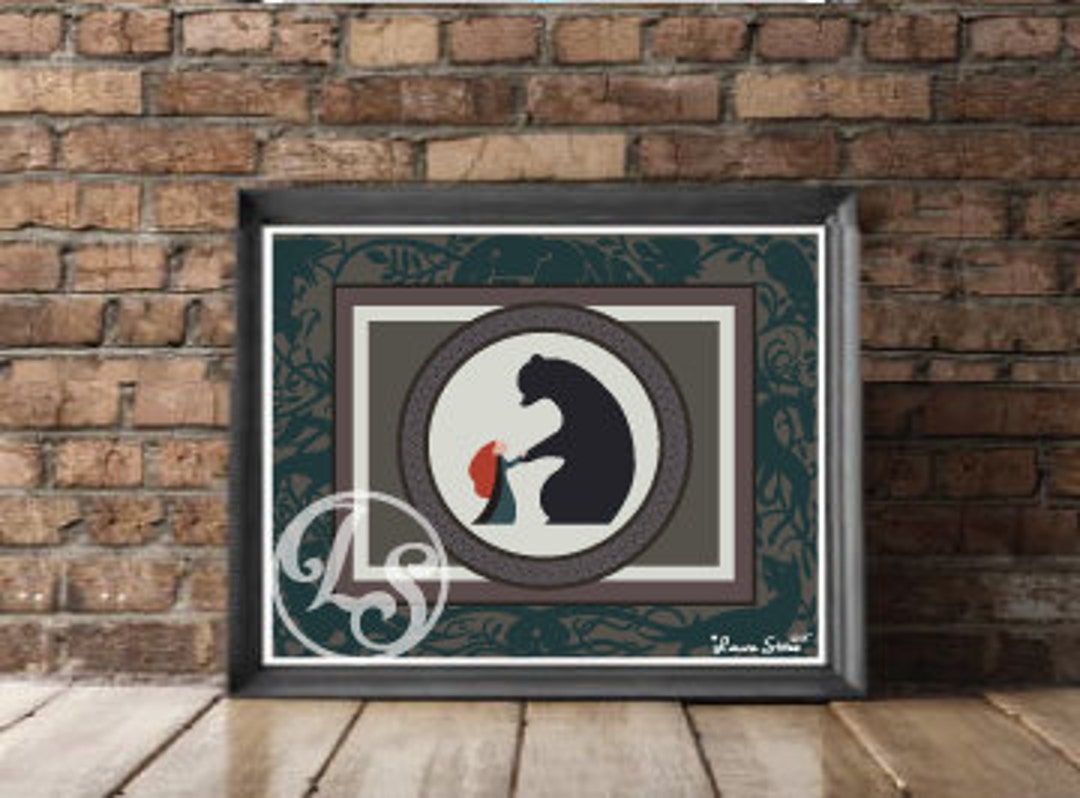 Disney's Merida Poster/print - Minimalist Princess Merida Bear Mother ...