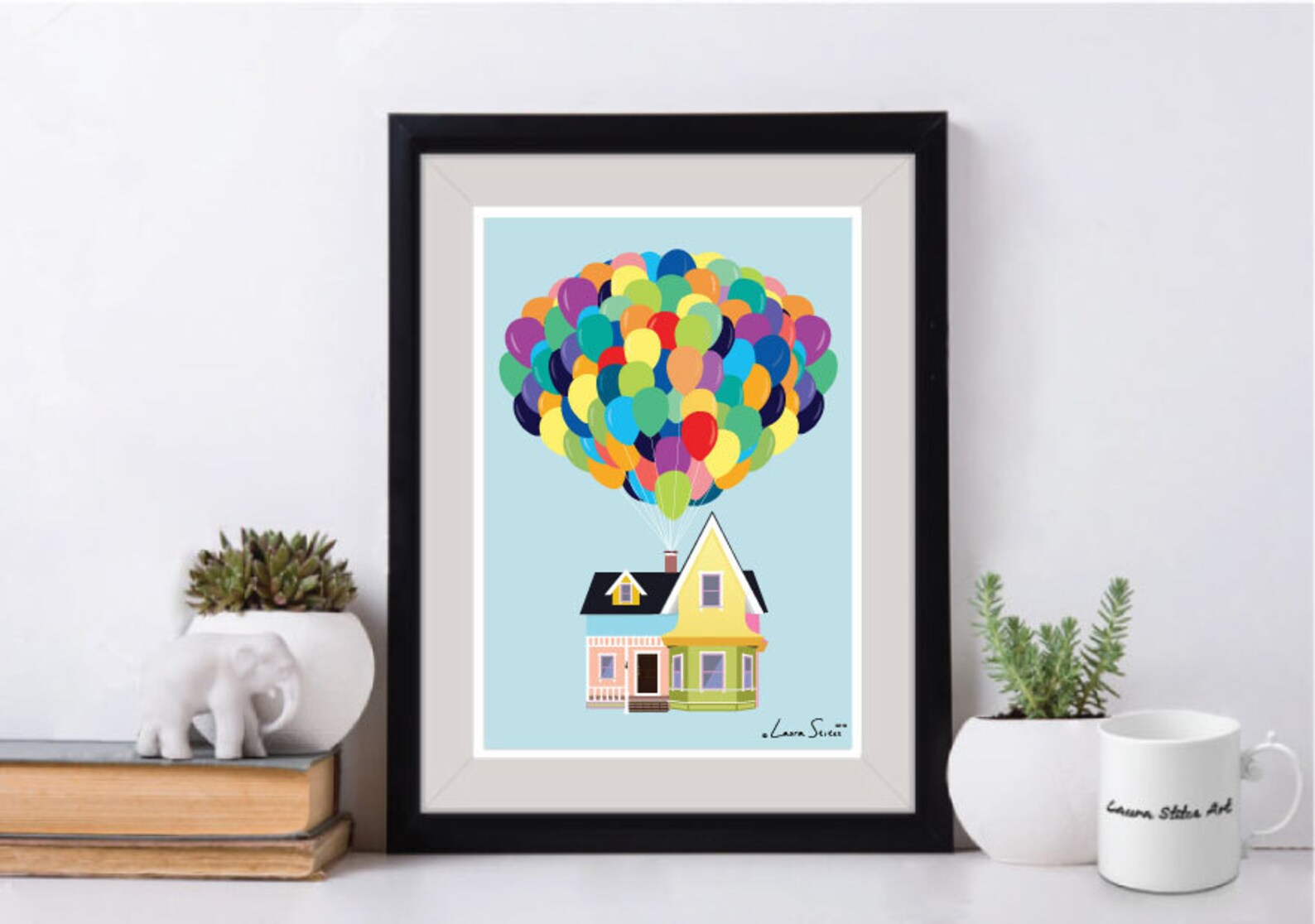 Pixar's up Poster/print Minimalist Pixar up Baloons Carl - Etsy