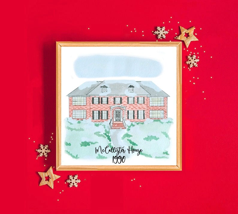 Mccallister House Watercolor Original Mccallister Kevin Home | Etsy