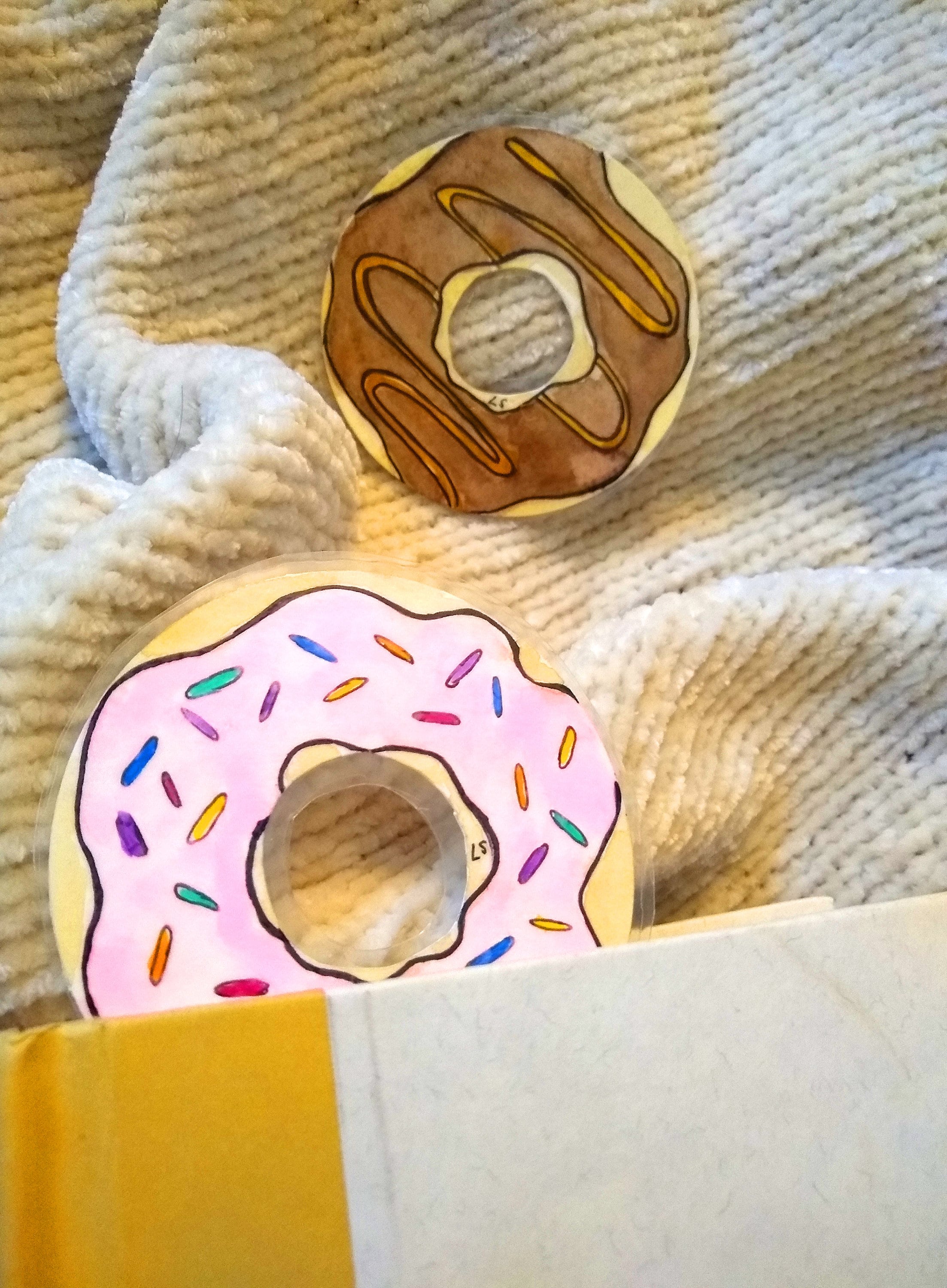 Donut Bookmark watercolor bookmark handpainted handmade | Etsy