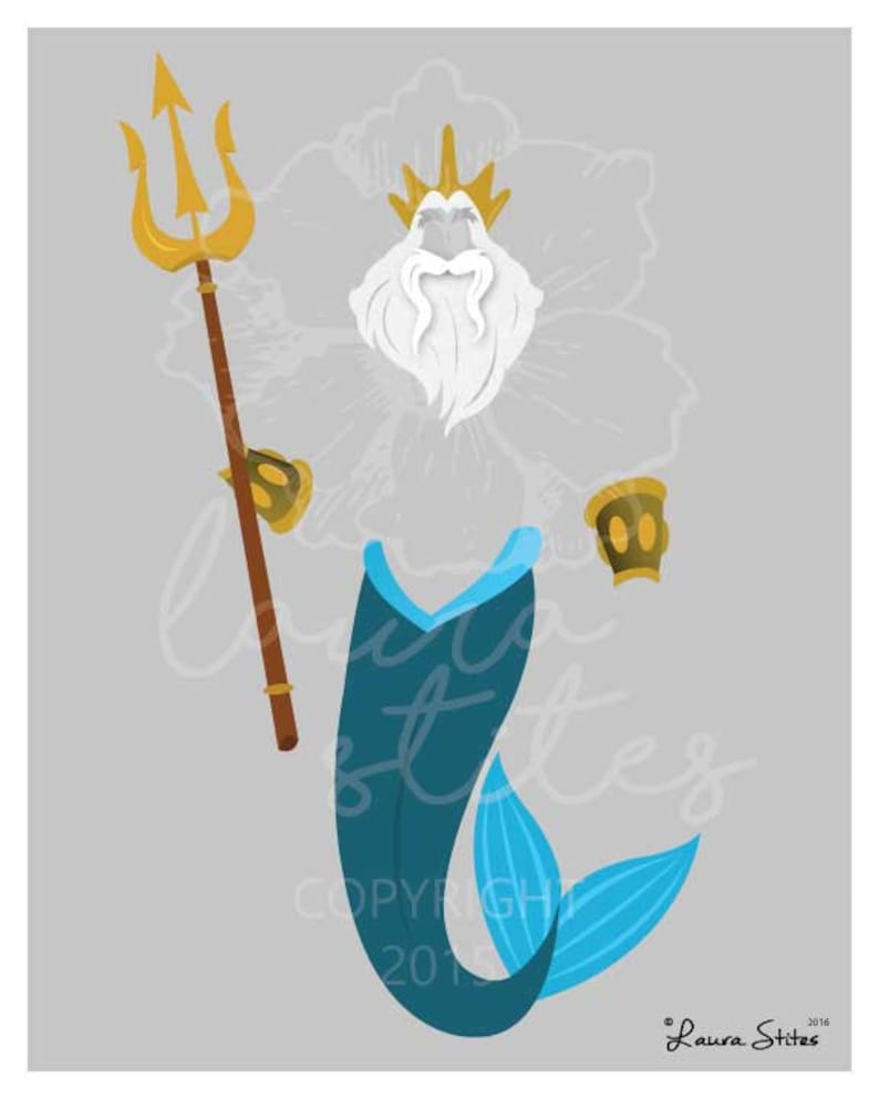 Disney's King Triton Poster/Print minimalist king triton | Etsy