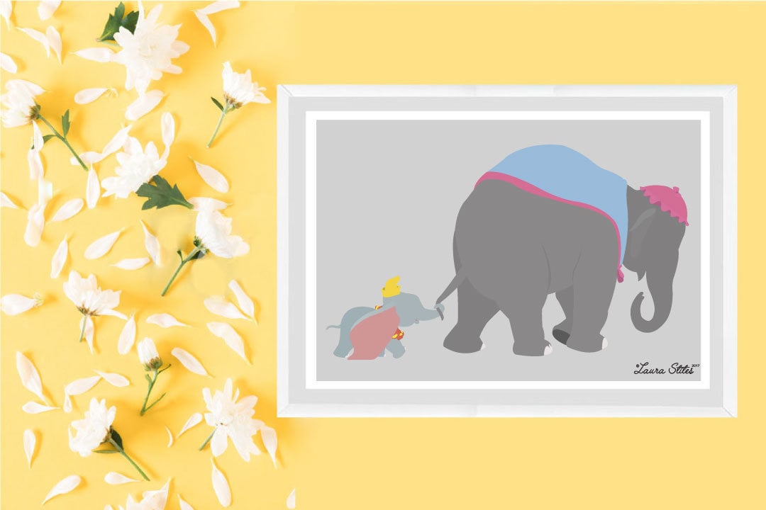Disney's Dumbo Poster/print Dumbo Elephant Disney Animals Disney ...