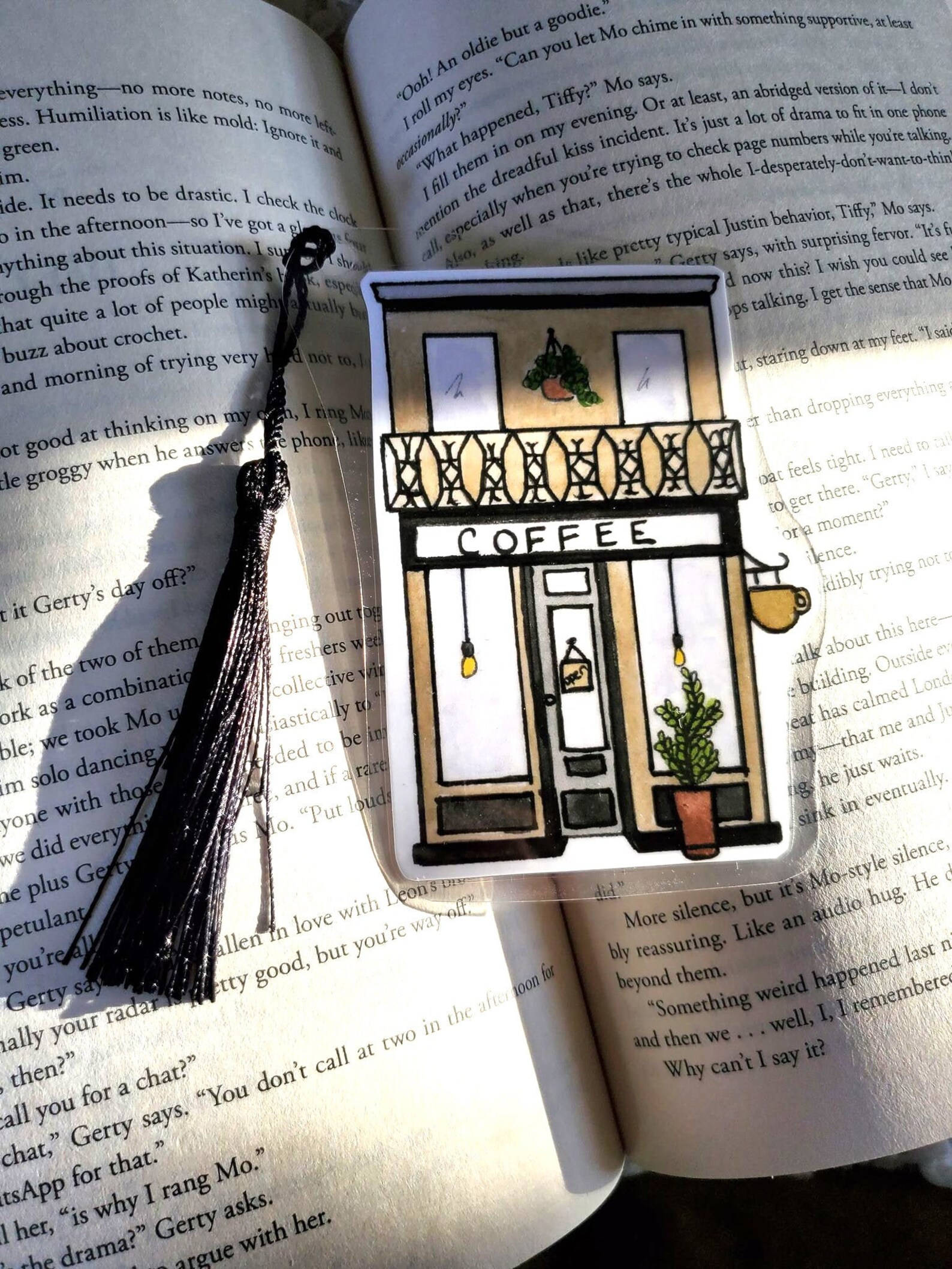 Location Bookmark Coffee Shop Bookmark Painting Handmade Coffee Shop ...