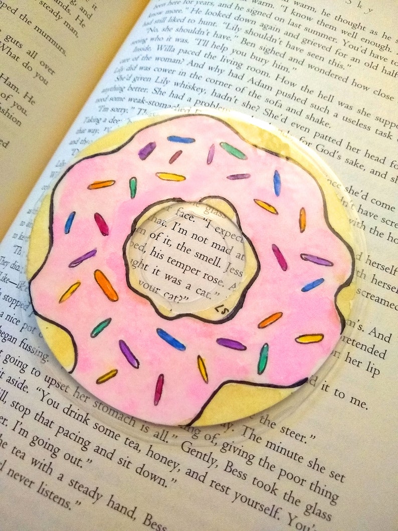 Donut Bookmark Watercolor Bookmark Handpainted Handmade - Etsy