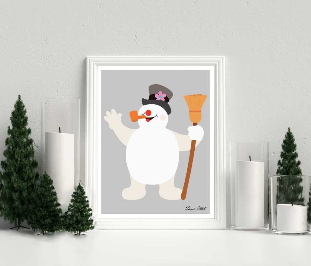 Frosty Poster/print - Minimalist Frosty the Snowman Holly Jolly ...