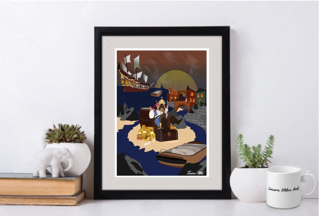 Disney's Pirates of the Caribbean Ride Poster/print - Minimalist ...