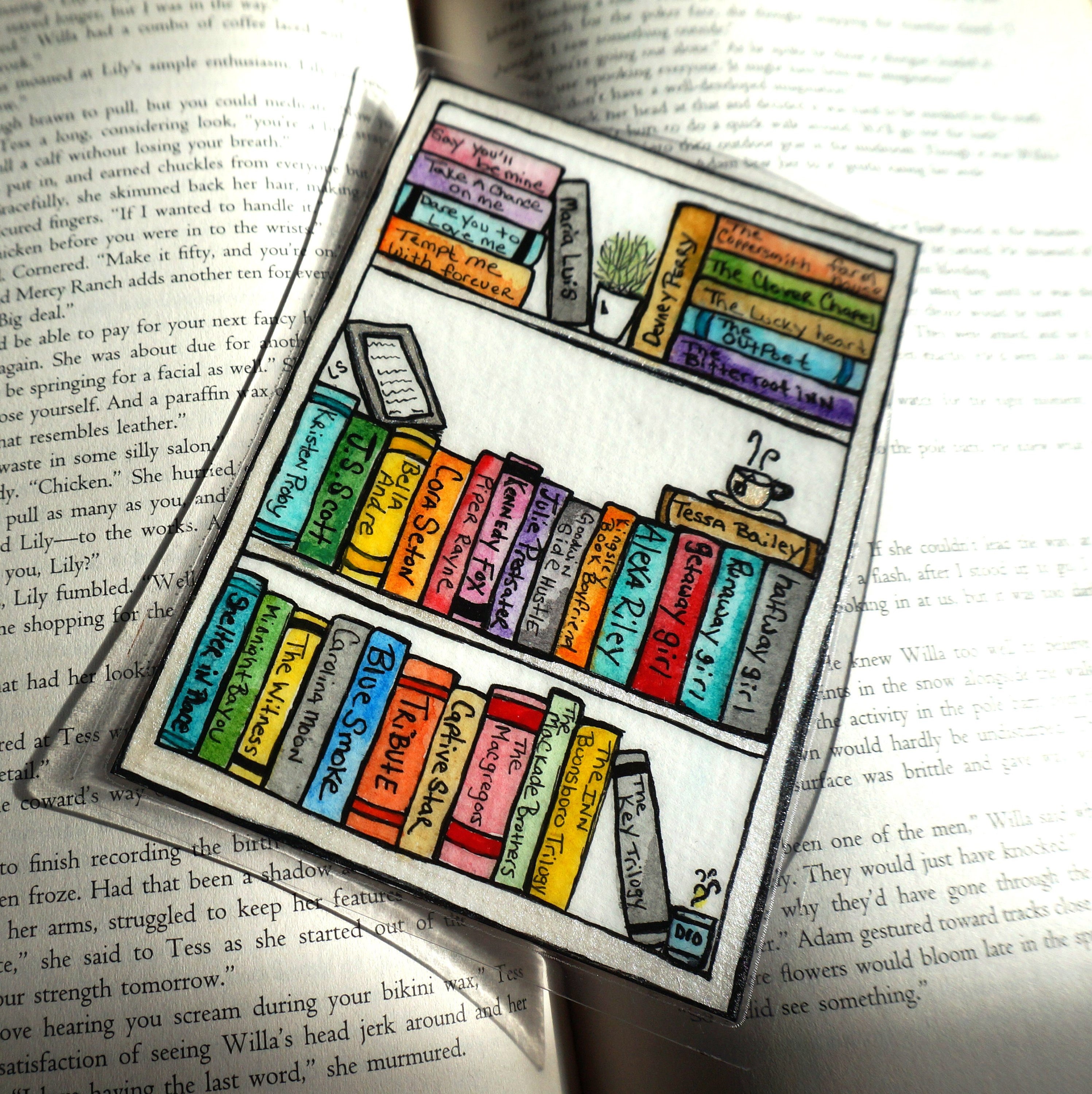 Custom Bookshelf Bookmark Hand Painted Books Bookshelf | Etsy