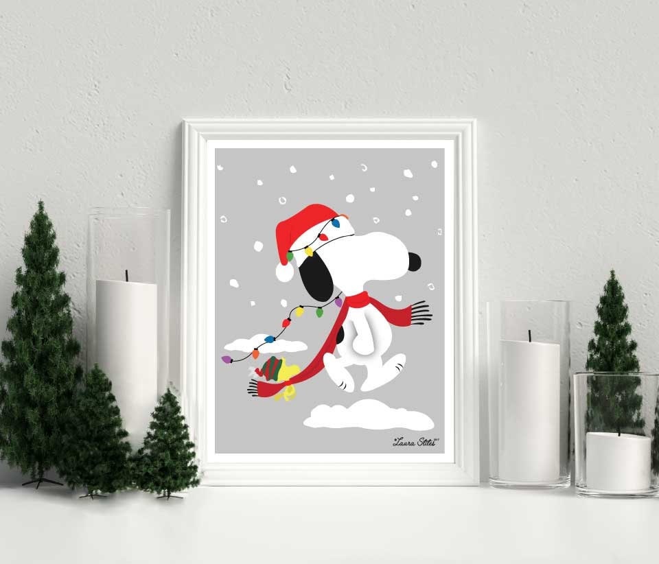 Snoopy Tree Poster/print Minimalist Peanuts Charley Brown - Etsy