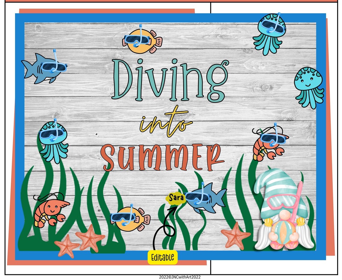 Diving Into Summer Bulletin Boards for School Ocean Door - Etsy