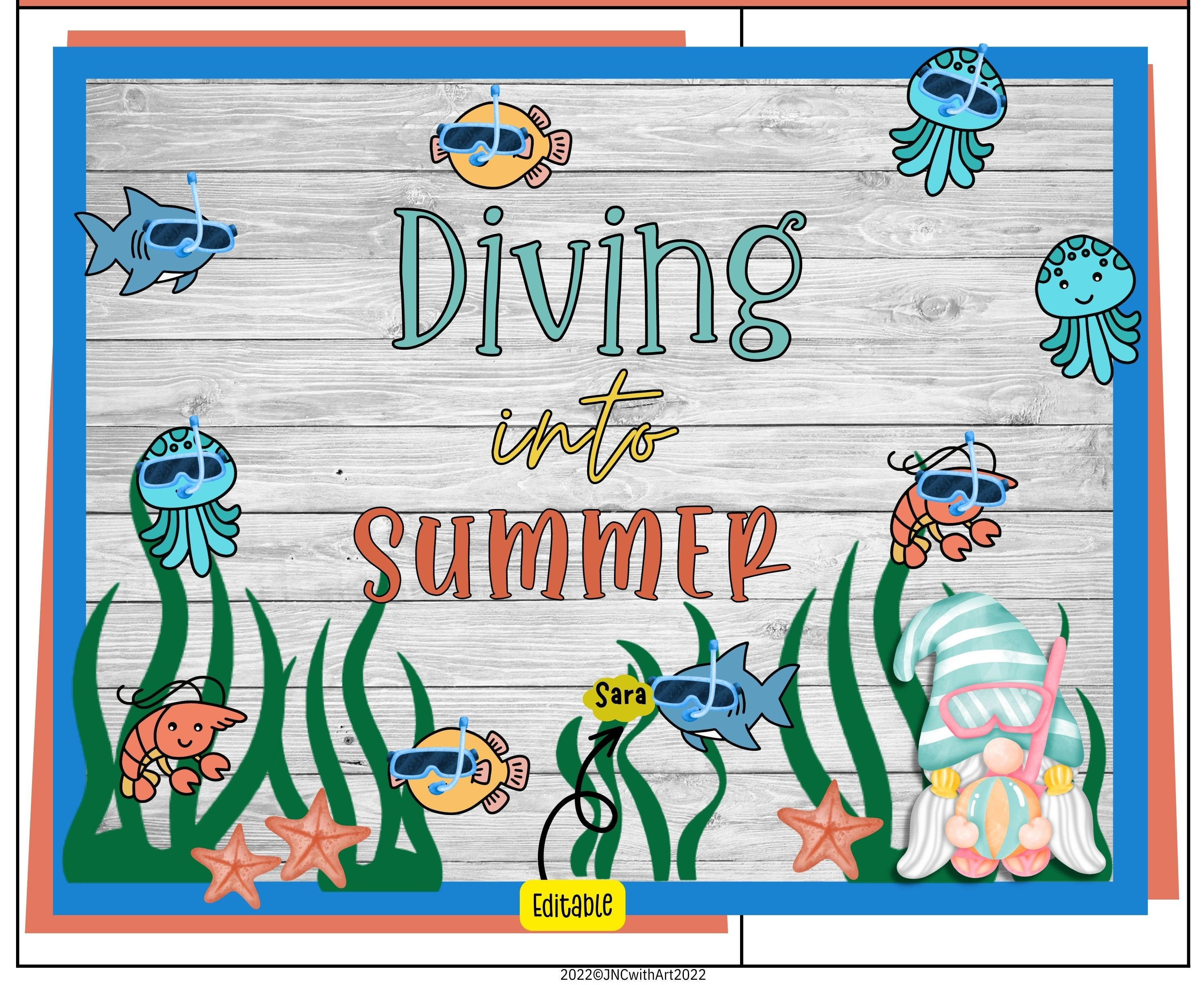 Diving Into Summer Bulletin Boards for School Ocean Door - Etsy