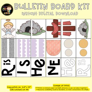 Easter Bulletin Board Kit | He is Risen | Christian Classroom Decor ...