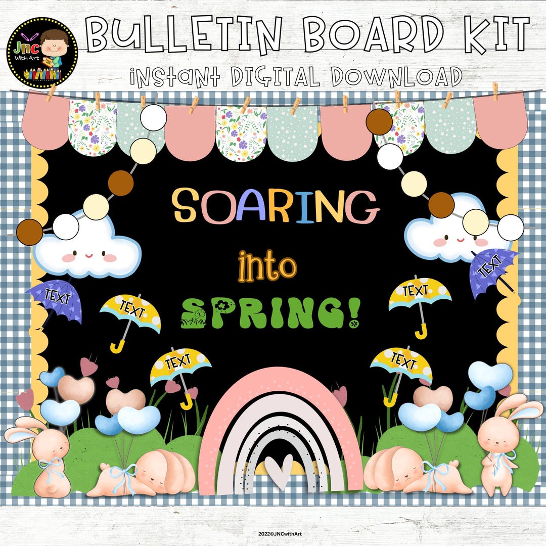 Spring Bunnies Bulletin Board Kit | April Classroom Door Decor ...