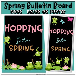Hopping Into Spring Frog Bulletin Board Kit Classroom Door Decor ...