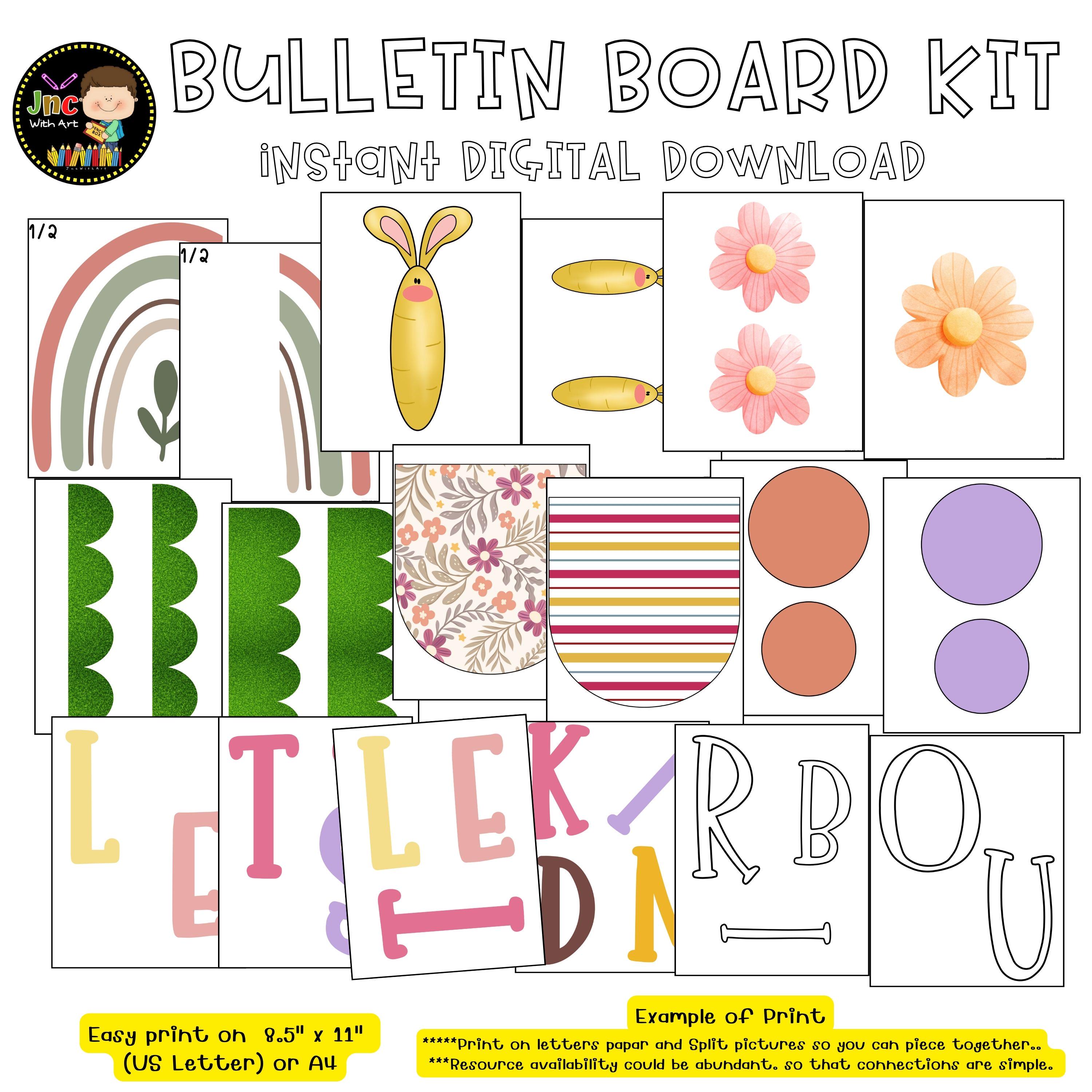 Spring Bulletin Board Kit: Let's Bloom Together, Editable (digital ...