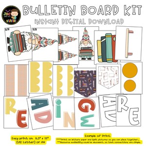 Library Bulletin Board Kit Spring Reading Book Gnomies, Door Decor ...