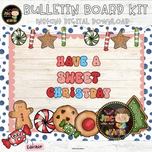 Sweet Holiday Christmas Bulletin Board Kit | Candy Classroom Decor ...