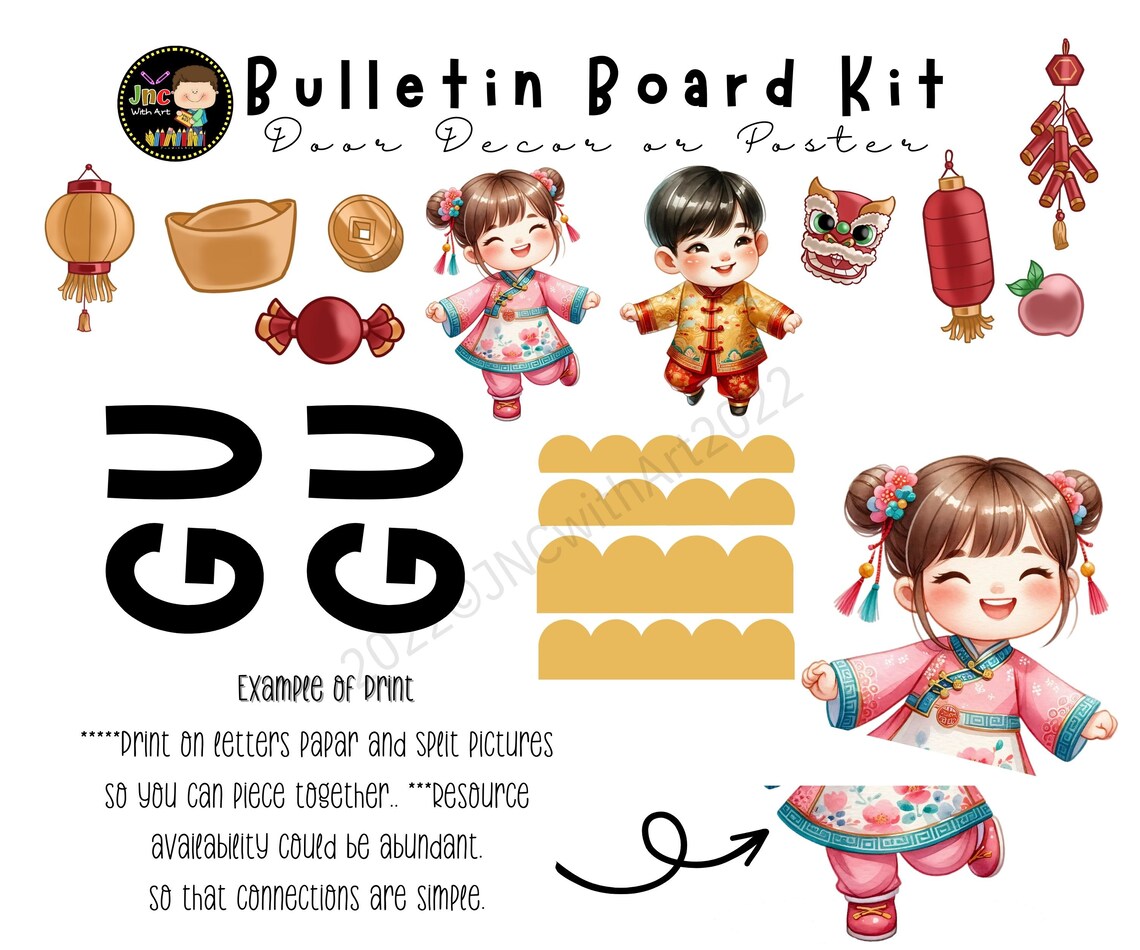 Chinese New Year Bulletin Board Kit,classroom Decor,printable ,posters ...