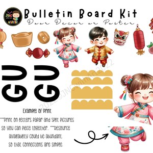 Chinese New Year Bulletin Board Kit Classroom Decor Printable Posters ...