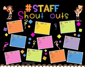 Star Shout Outs Bulletin Board Kit Staff Appreciation Shout Out Card ...