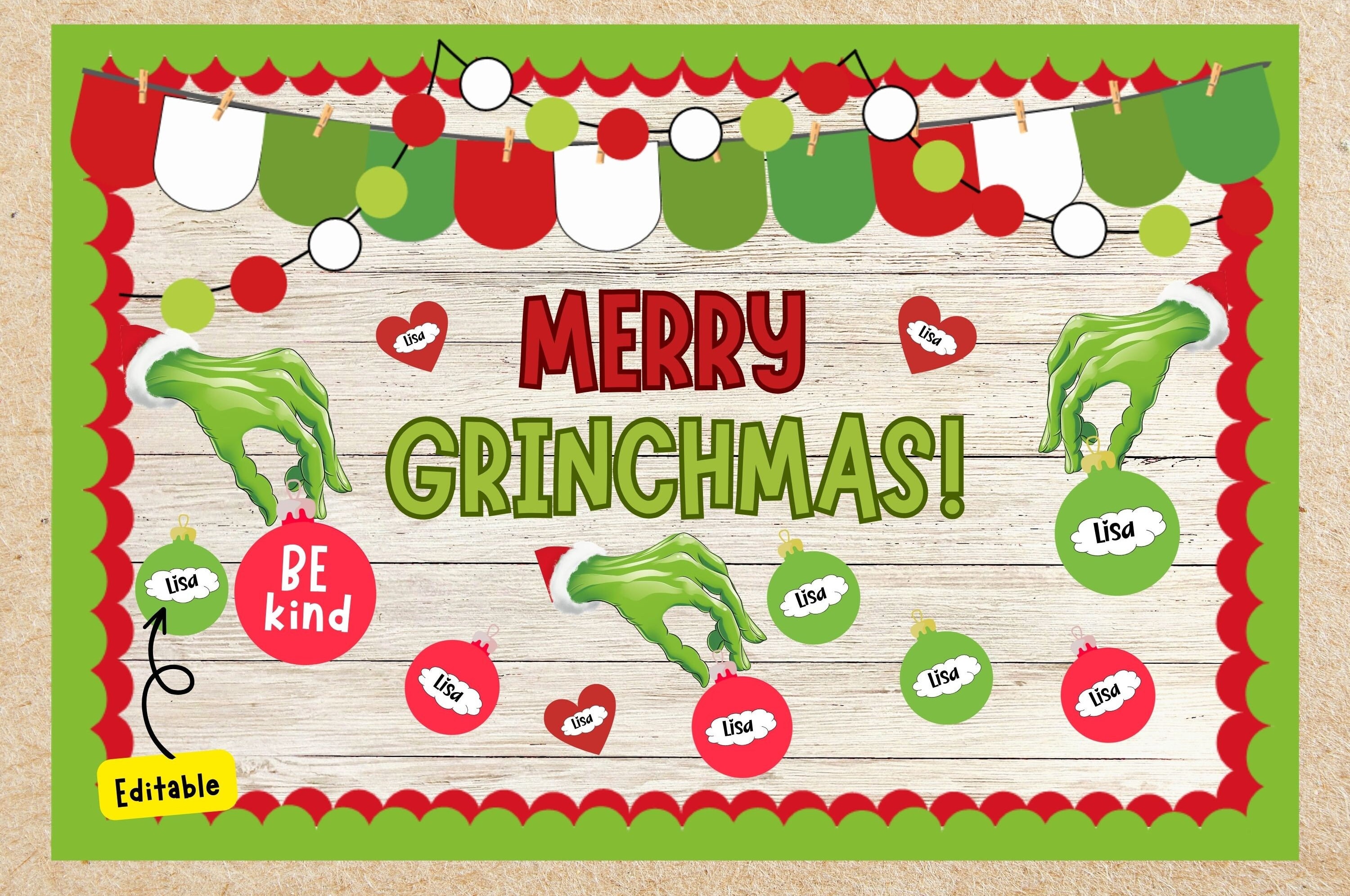 Christmas Kindness Bulletin Board Kit, Door Decoration, Christmas ...