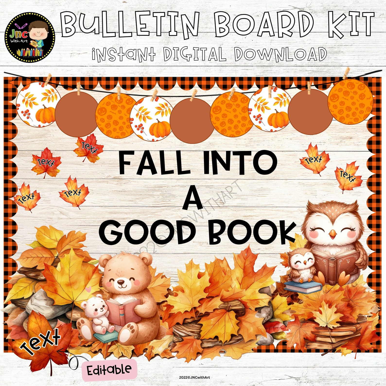 Reading Thanksgiving Bulletin Board Kit Fall Library Autumn Books ...