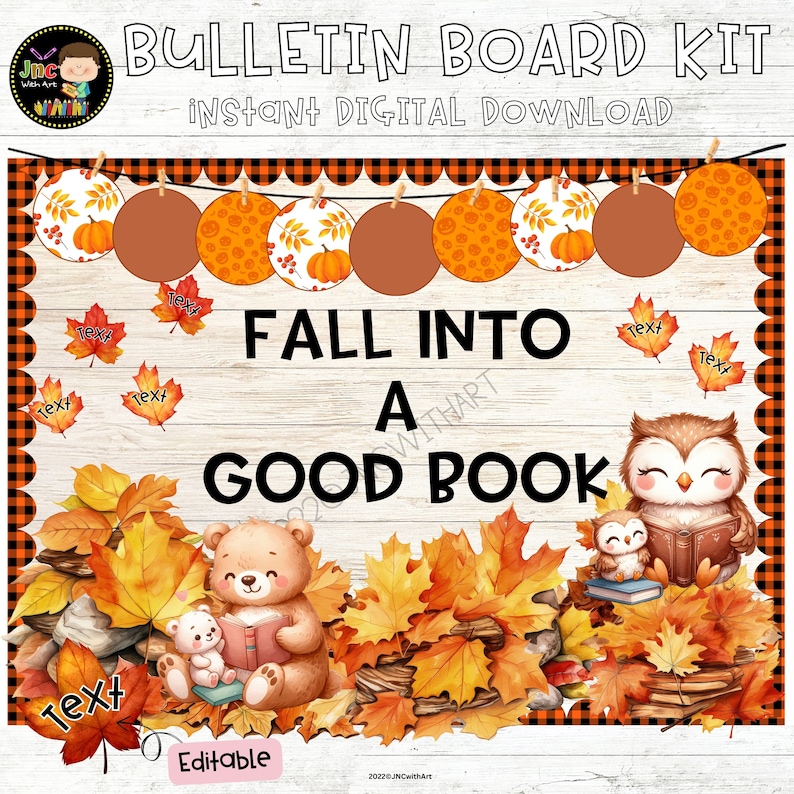 Reading Thanksgiving Bulletin Board Kit Fall Library Autumn Books ...